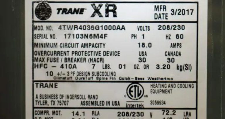 How To Find The Manufacture Date On A Trane Air Conditioner - Clarke ...